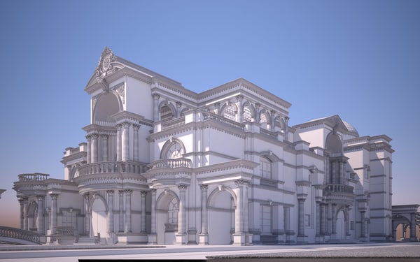 classic villa mansion obj