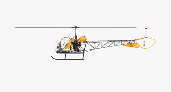 light helicopter bell 47 3d model