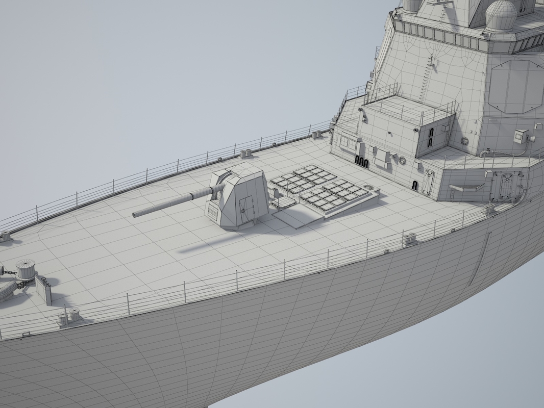 3d model uss forrest sherman