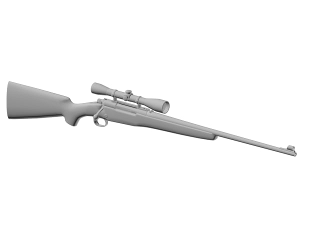 3d model hunting rifle