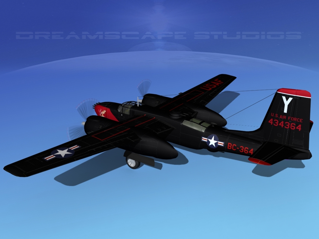 douglas b-26b b-26 bomber 3d model