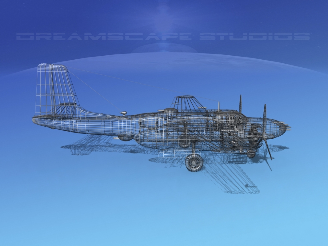douglas b-26b b-26 bomber 3d model