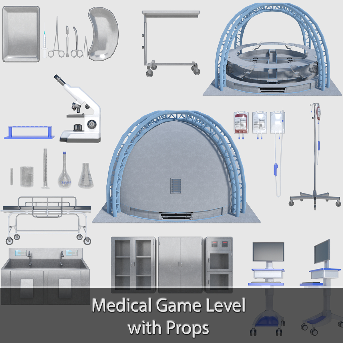 3d medical props pack building