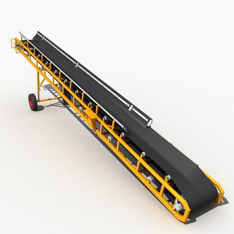 3d tilt belt conveyor model