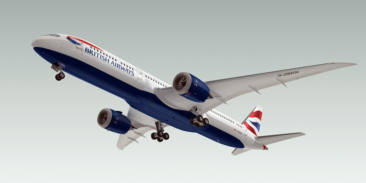 3d boeing 787-9 dreamliner plane