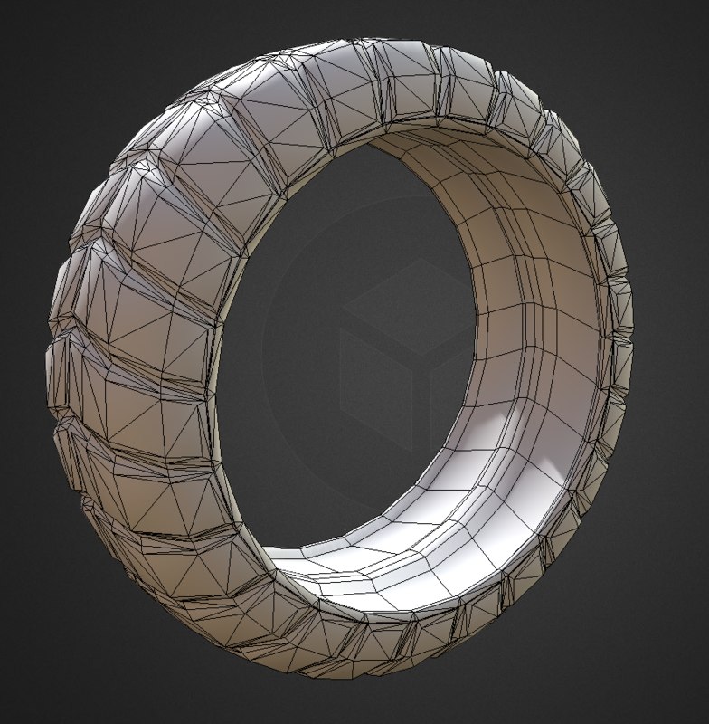 low-poly version futuristic tire 3d model
