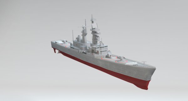 3d uss arkansas ship model