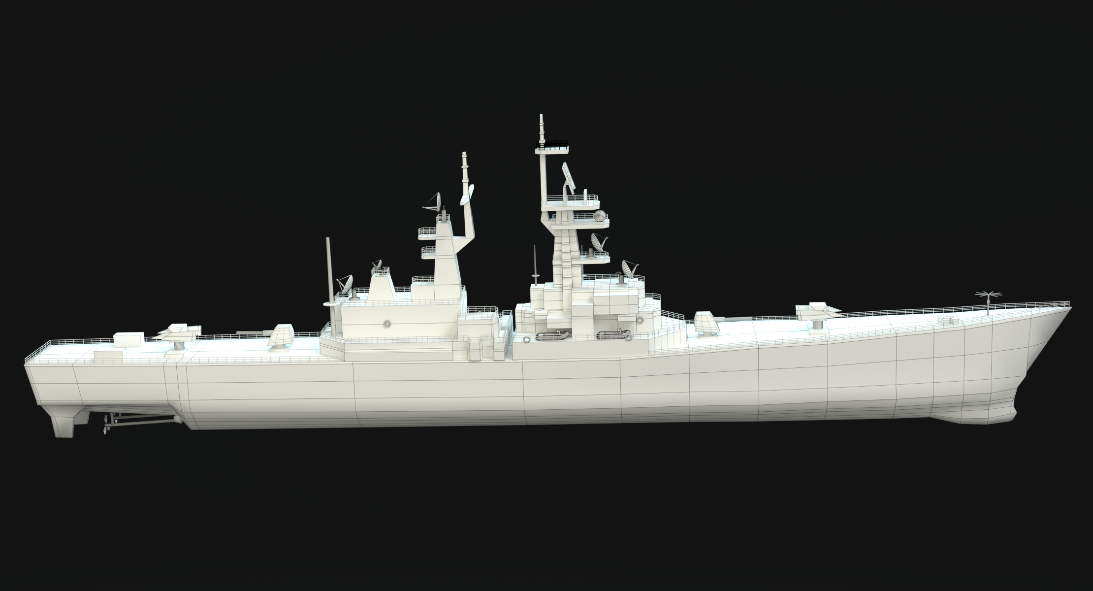 3d uss arkansas ship model