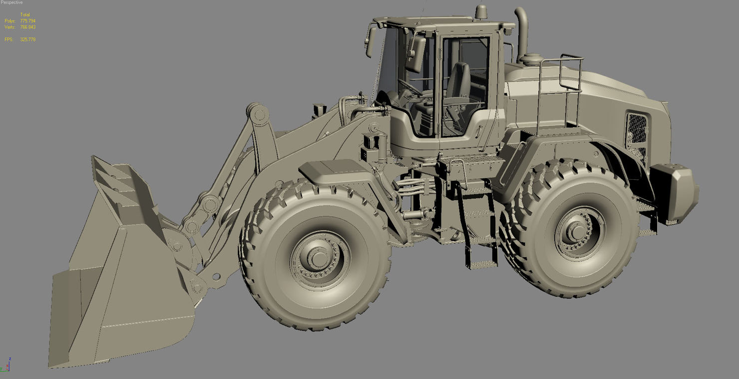 3d model wheel loader generic v1