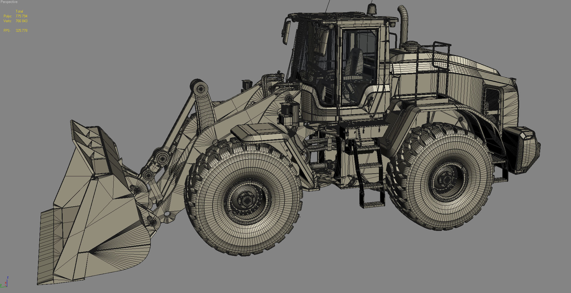 3d model wheel loader generic v1