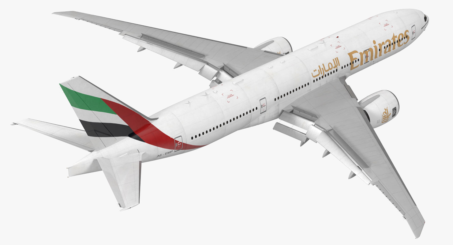 3d model of boeing 777 200lr emirates