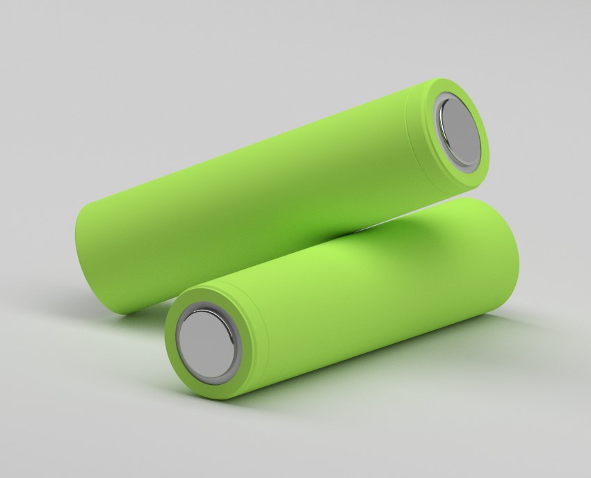 li-ion 18650 battery 3d obj
