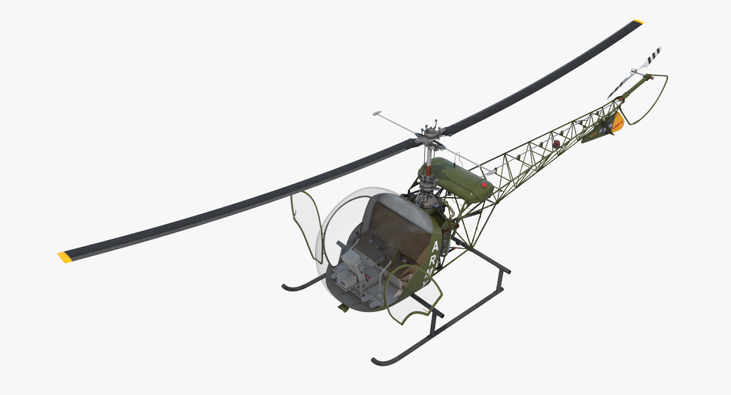 light helicopter bell 47 3d model