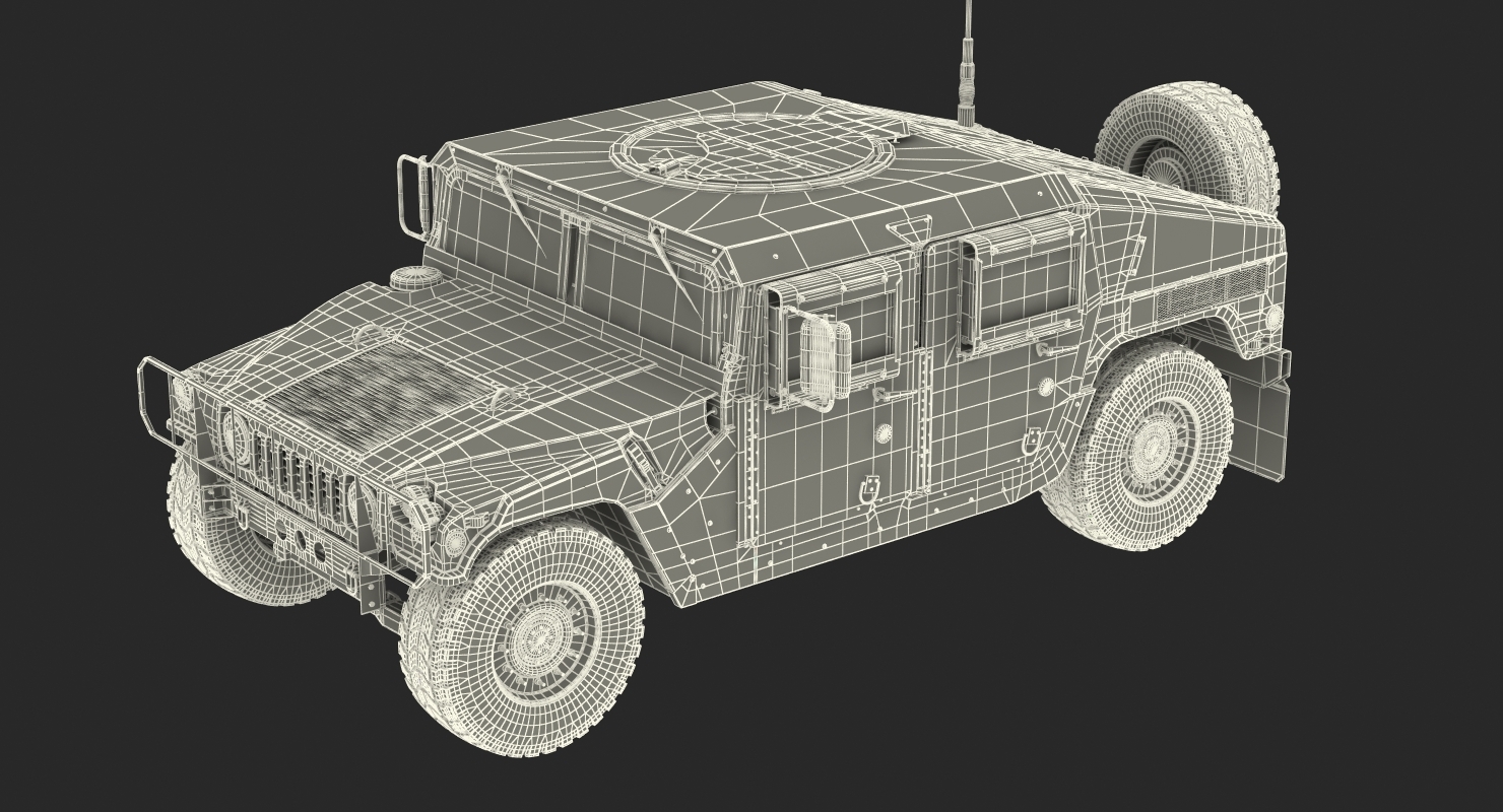 humvee m1151 simple interior 3ds