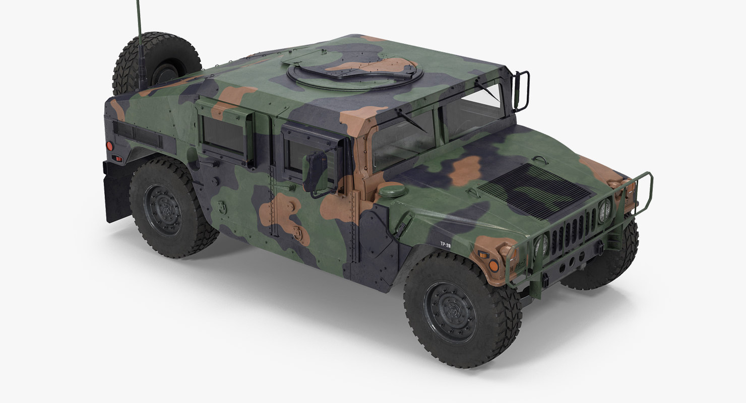 humvee m1151 camo 3d model