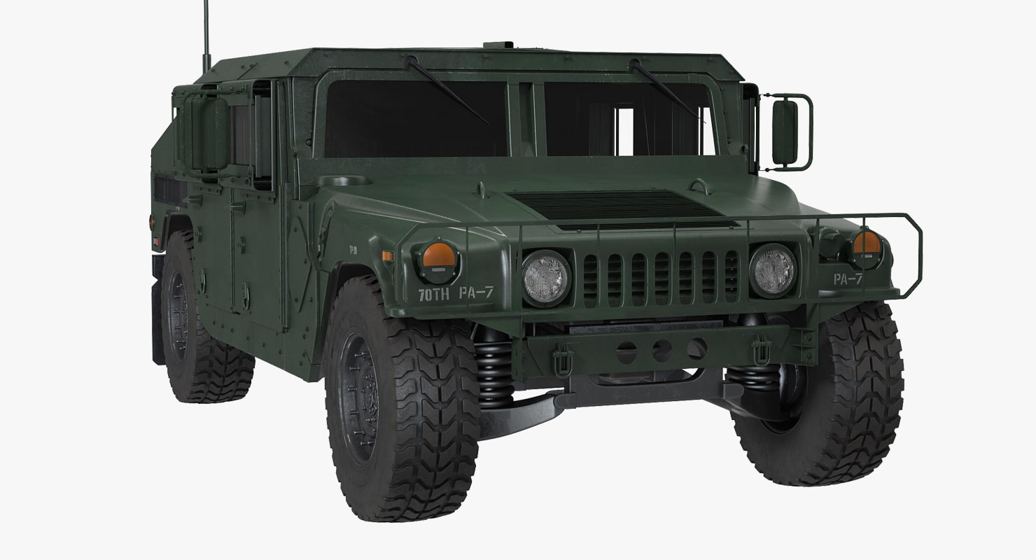3d model humvee m1151 simple interior