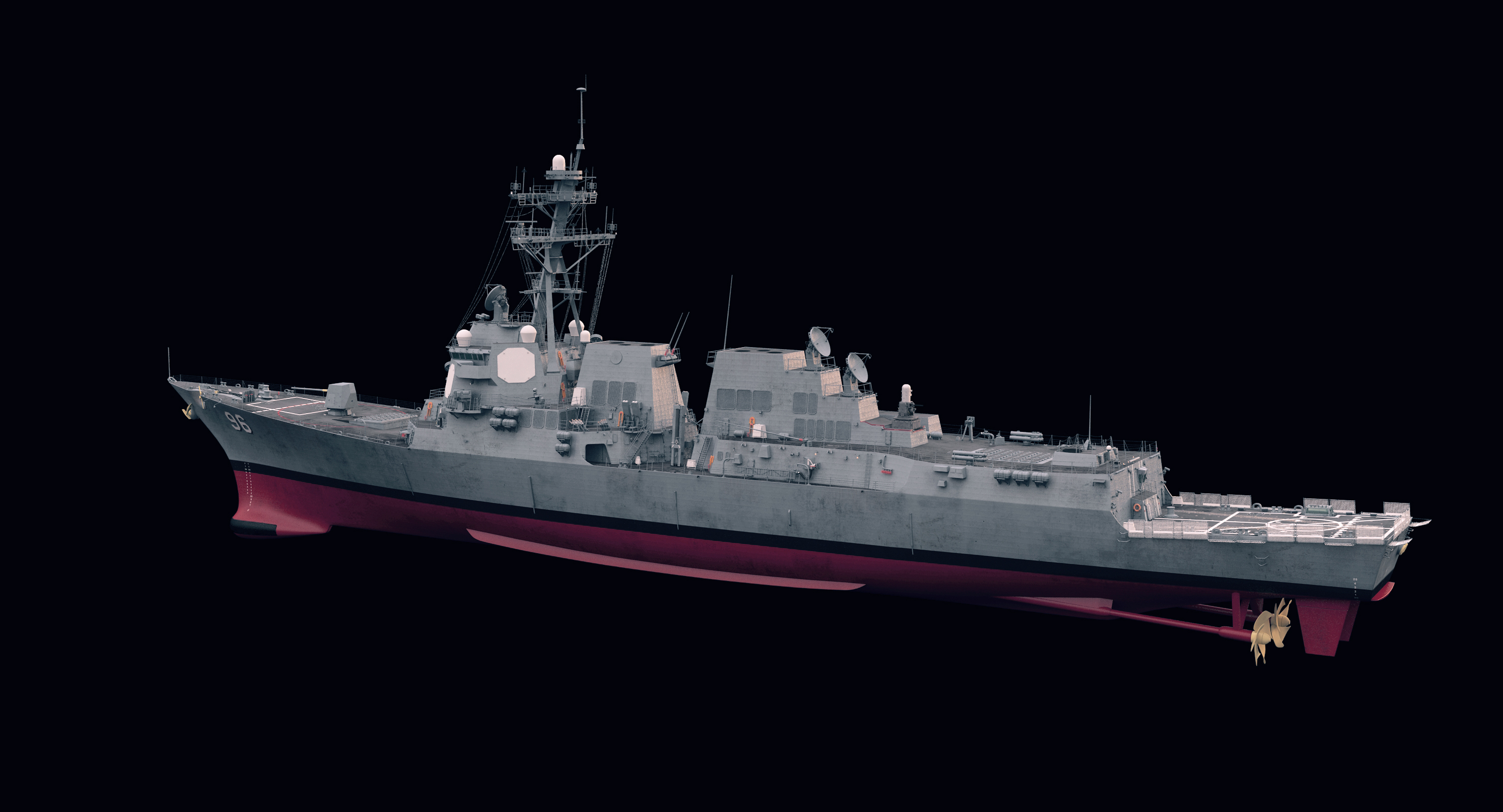 uss bainbridge 3d obj