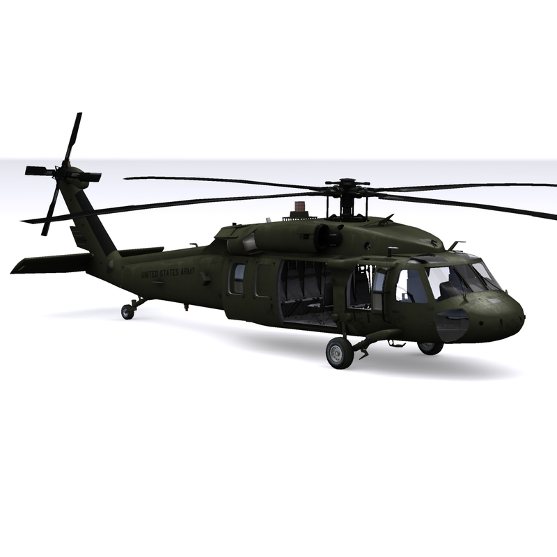 uh-60 black hawk helicopter 3d 3ds