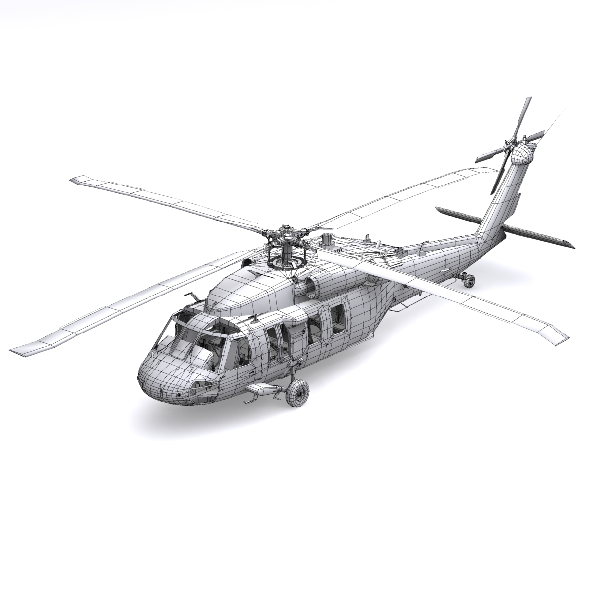 uh-60 black hawk helicopter 3d 3ds