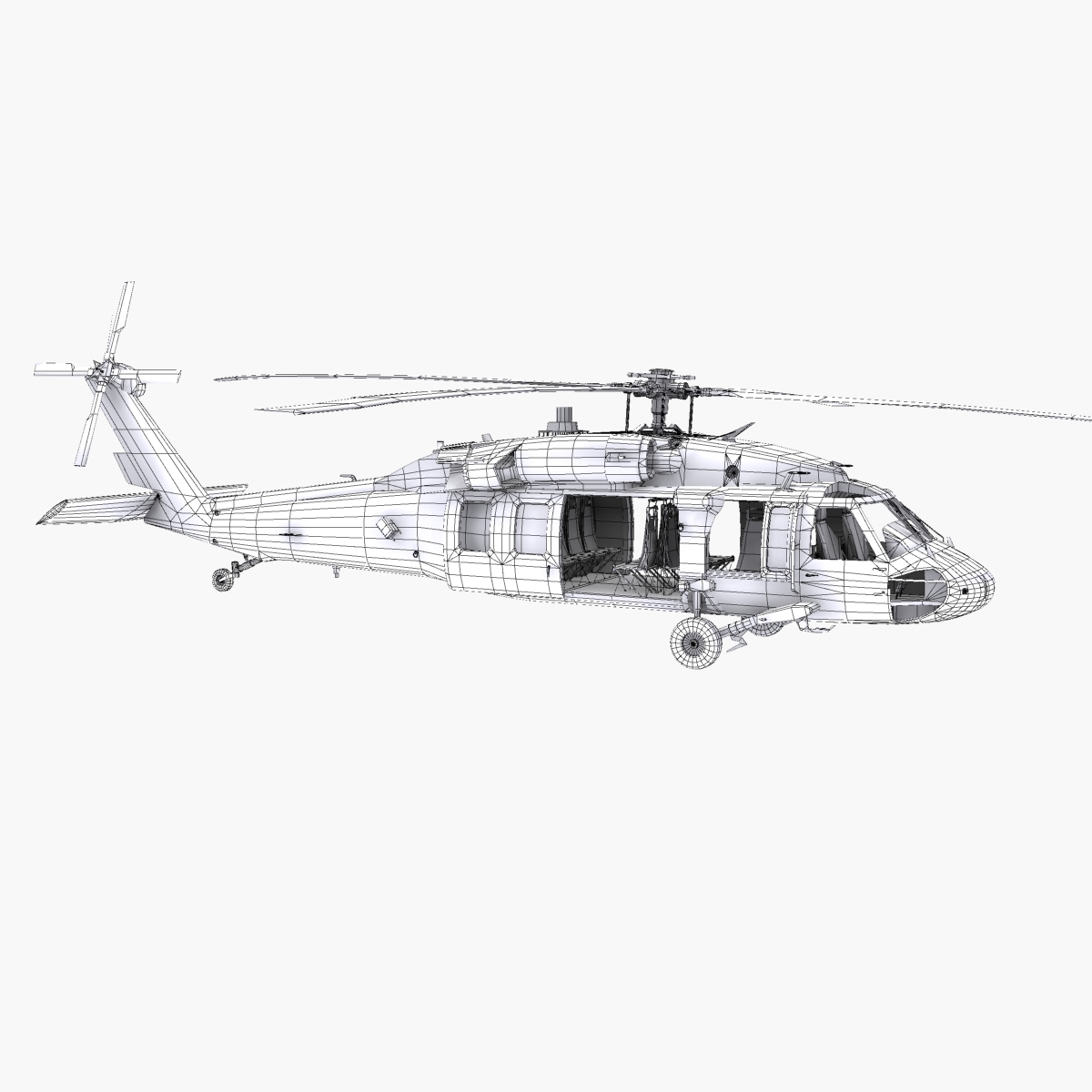 uh-60 black hawk helicopter 3d 3ds