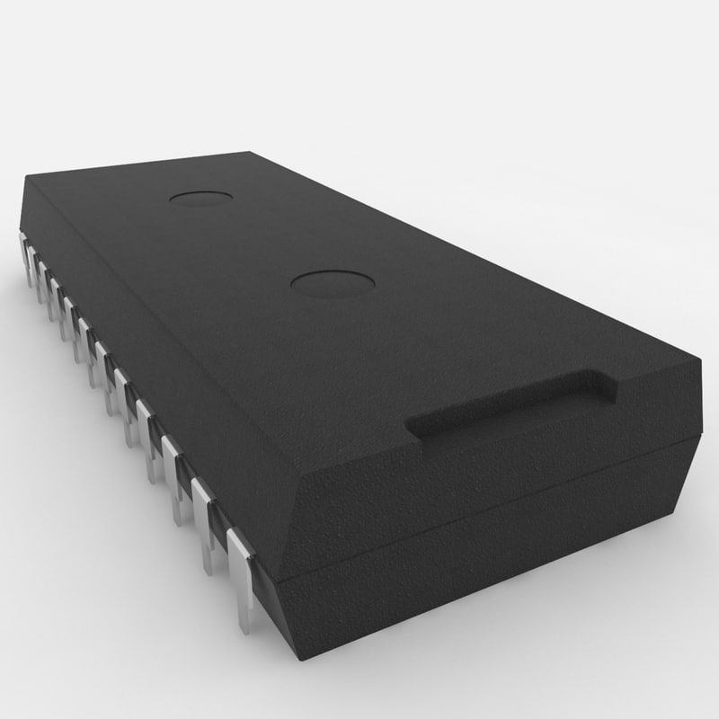 3d model chip computer