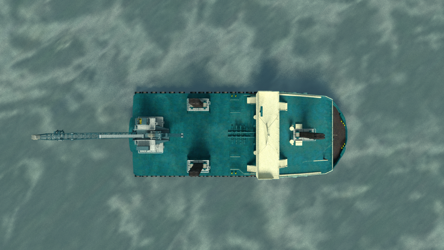 dredger barge 3d model