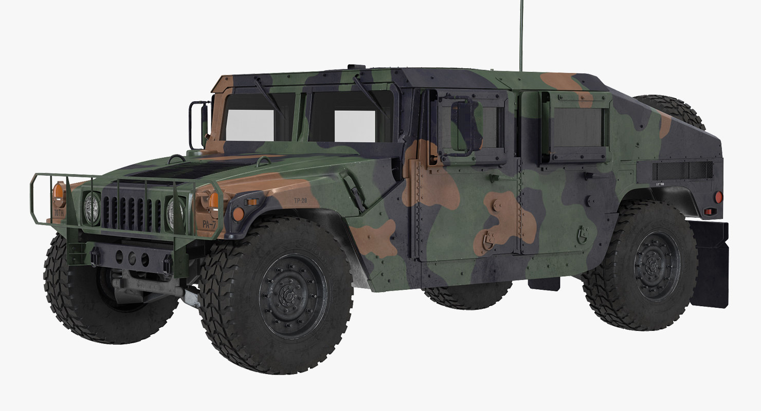3d humvee m1151 simple interior model