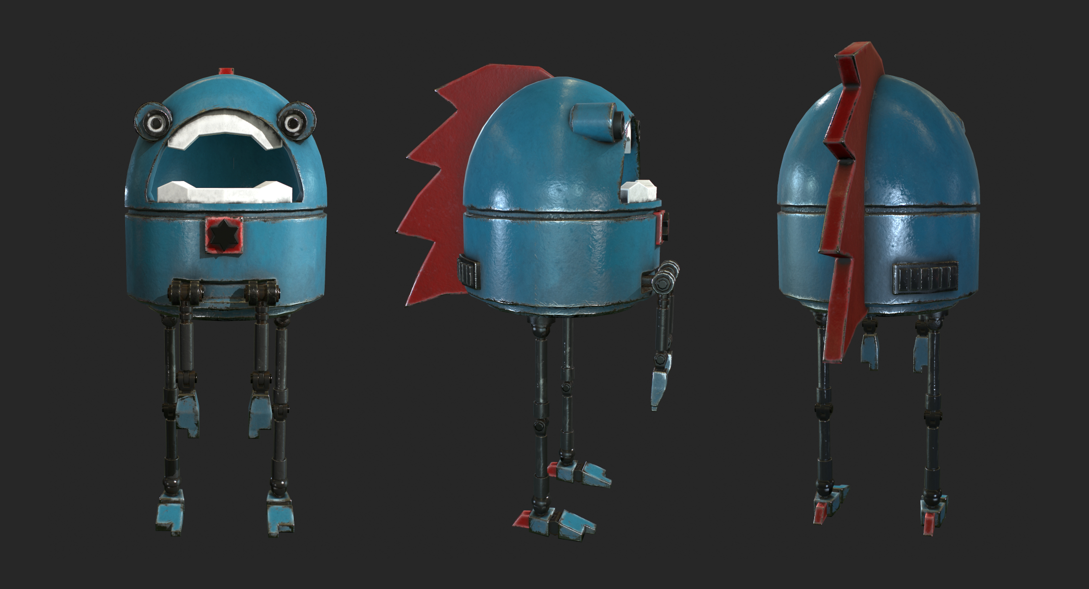 3d low-poly robot model