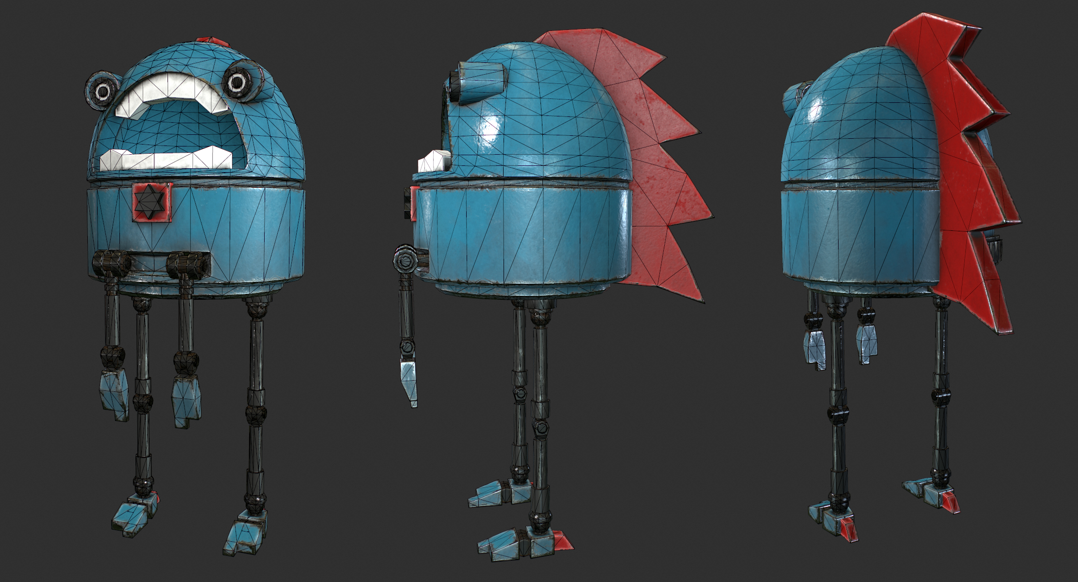 3d low-poly robot model