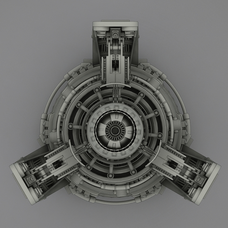 sci-fi energy generator 3d max