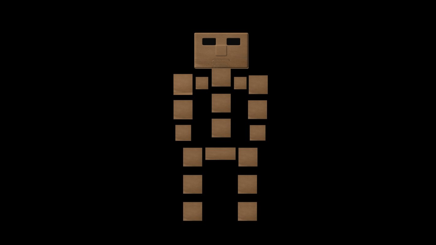 3d model elemental block man biped
