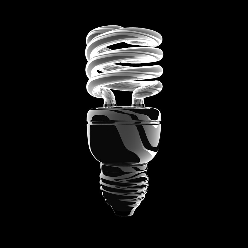 spiral light bulb 3d model
