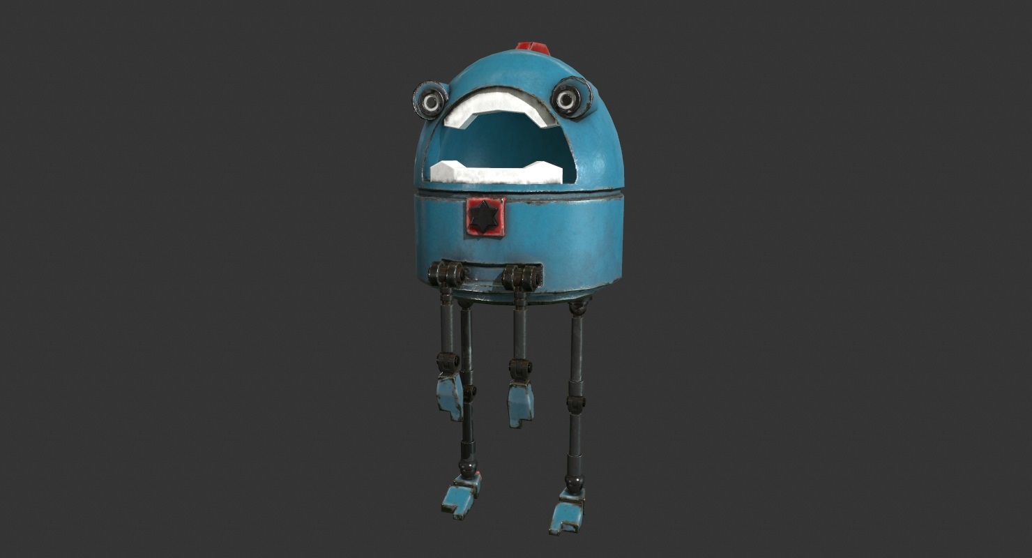 3d low-poly robot model