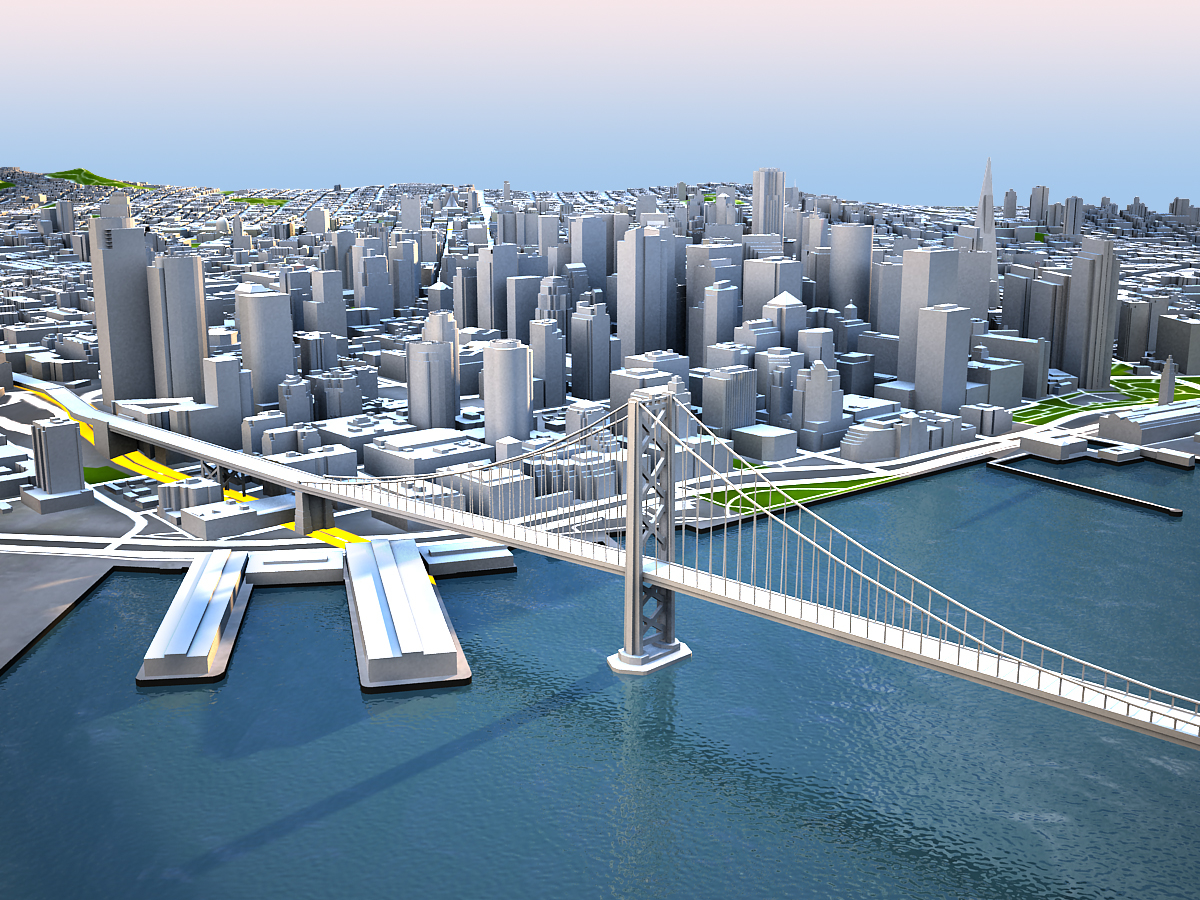 3d san francisco skyline elevation