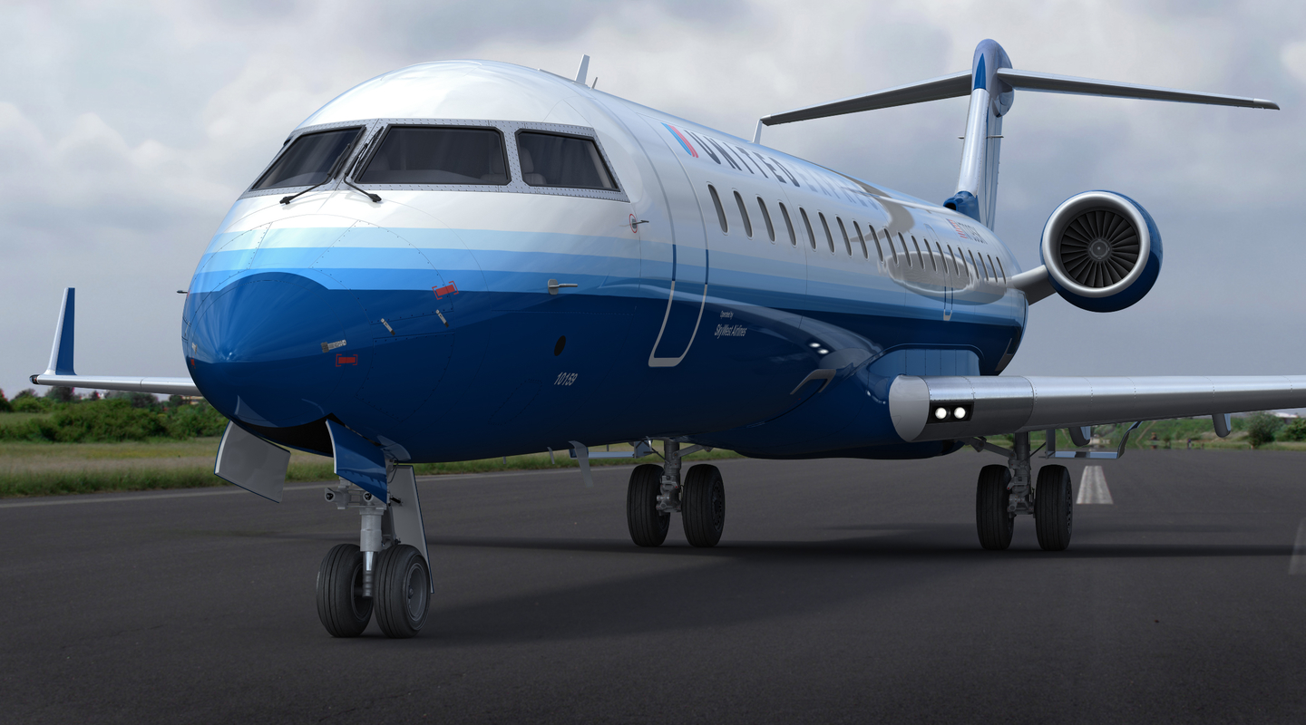3d bombardier crj700 united express model