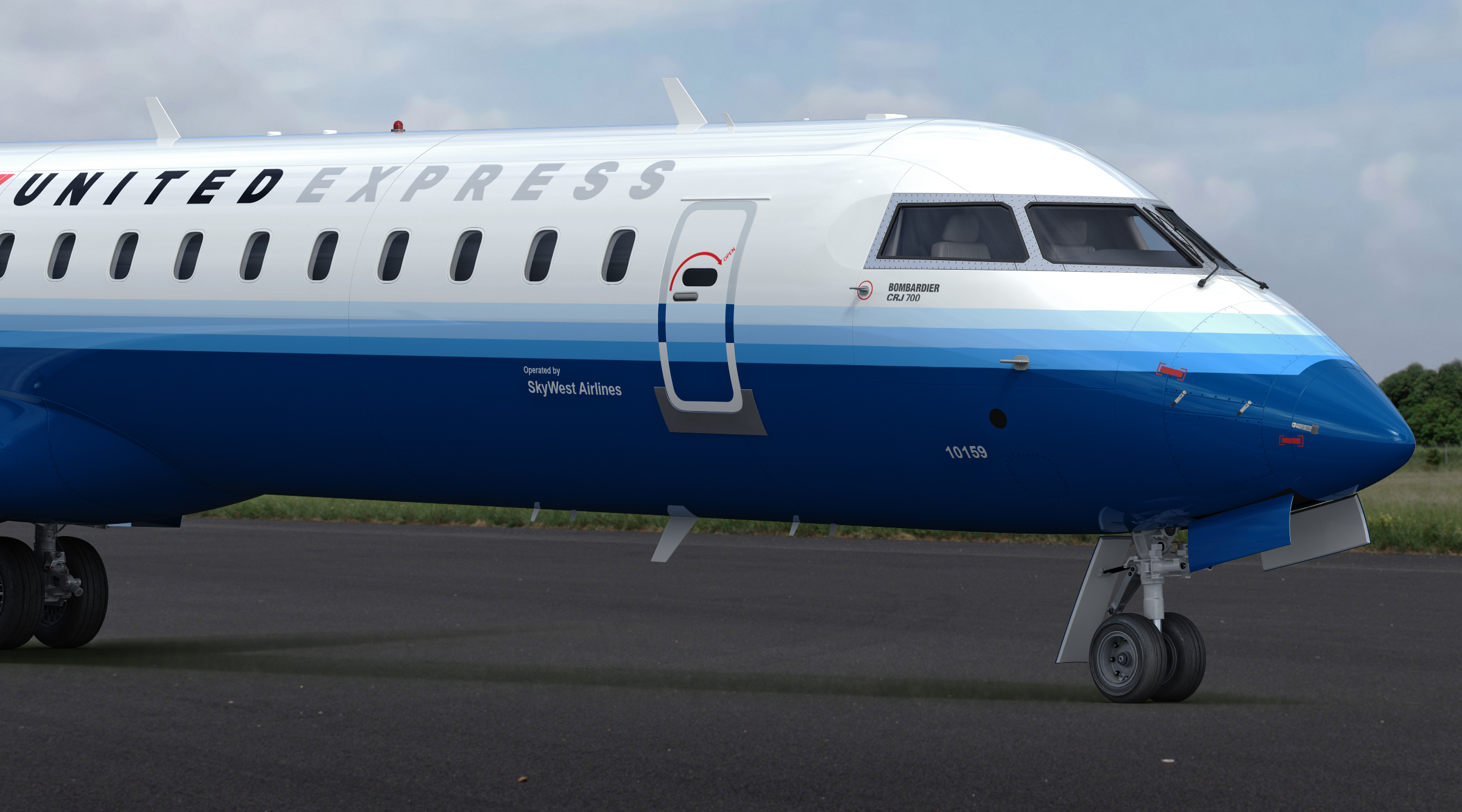 3d bombardier crj700 united express model