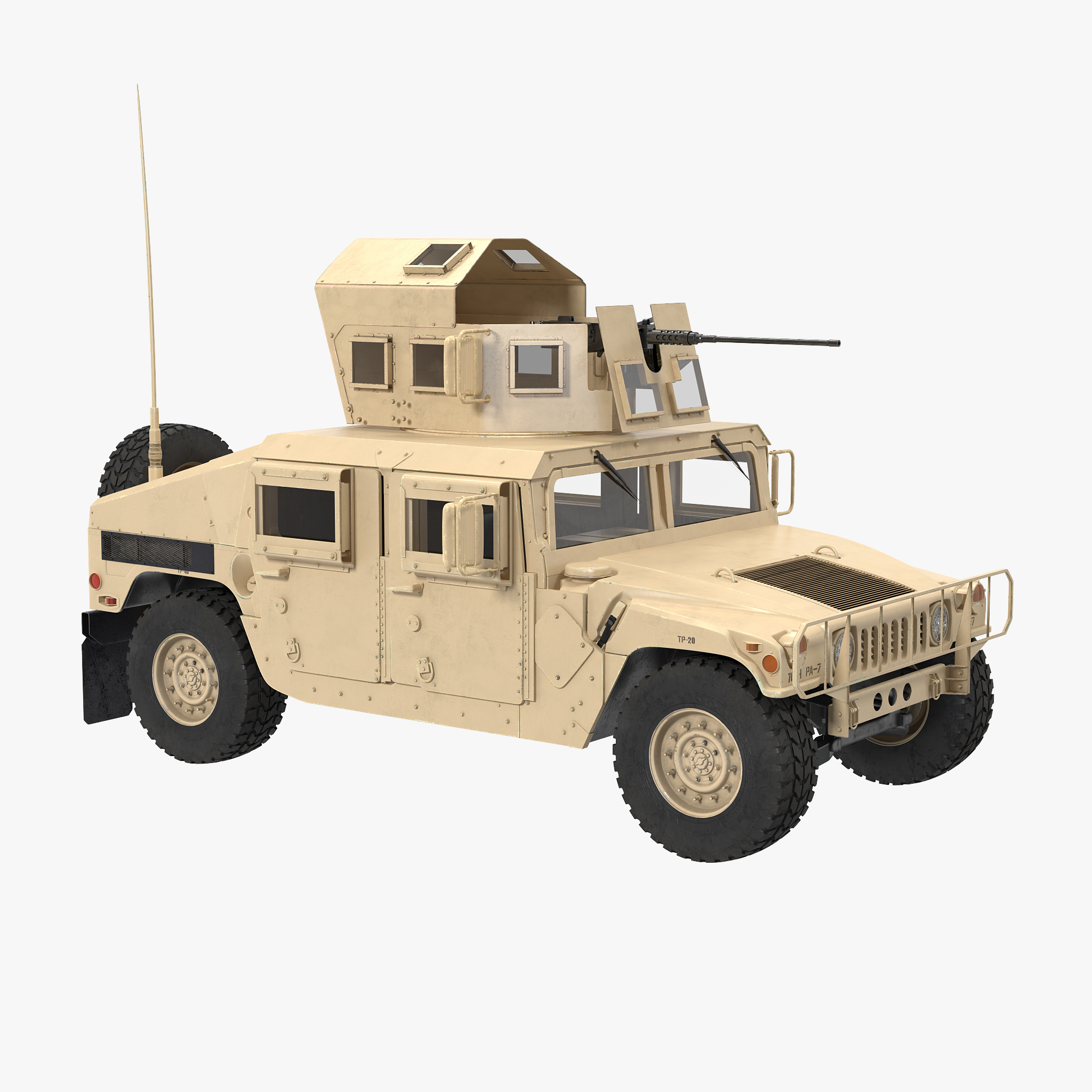 3d model of humvee m1151 enhanced armament