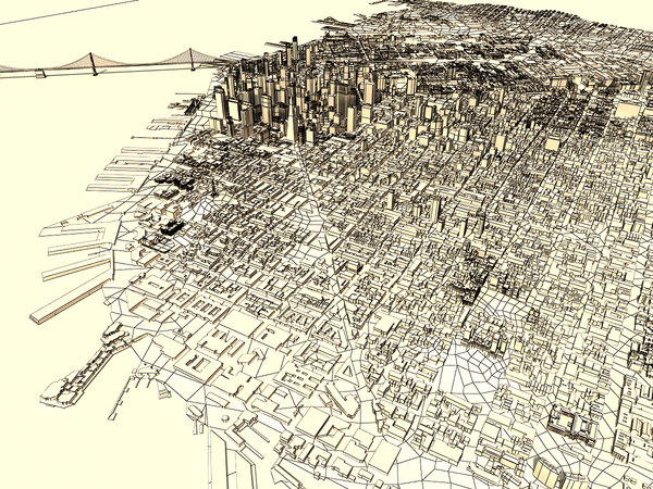 3d san francisco skyline elevation