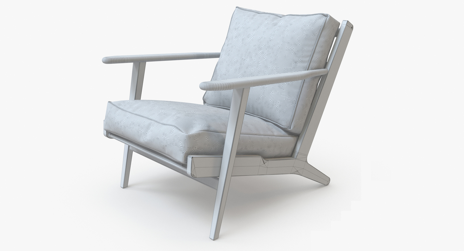 3d brooks leather lounge chair