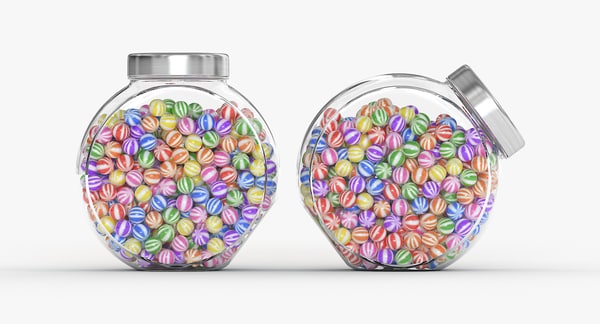 3d tilt jars gumballs model