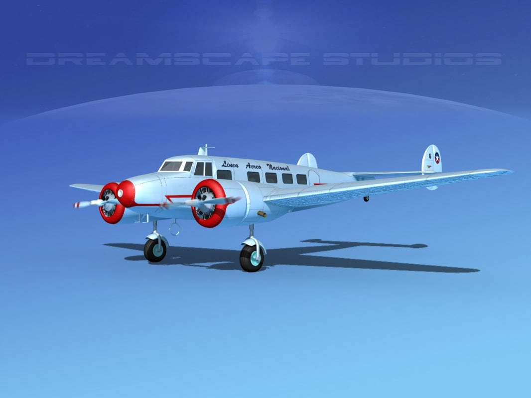 propellers lockheed l10 electra 3d model