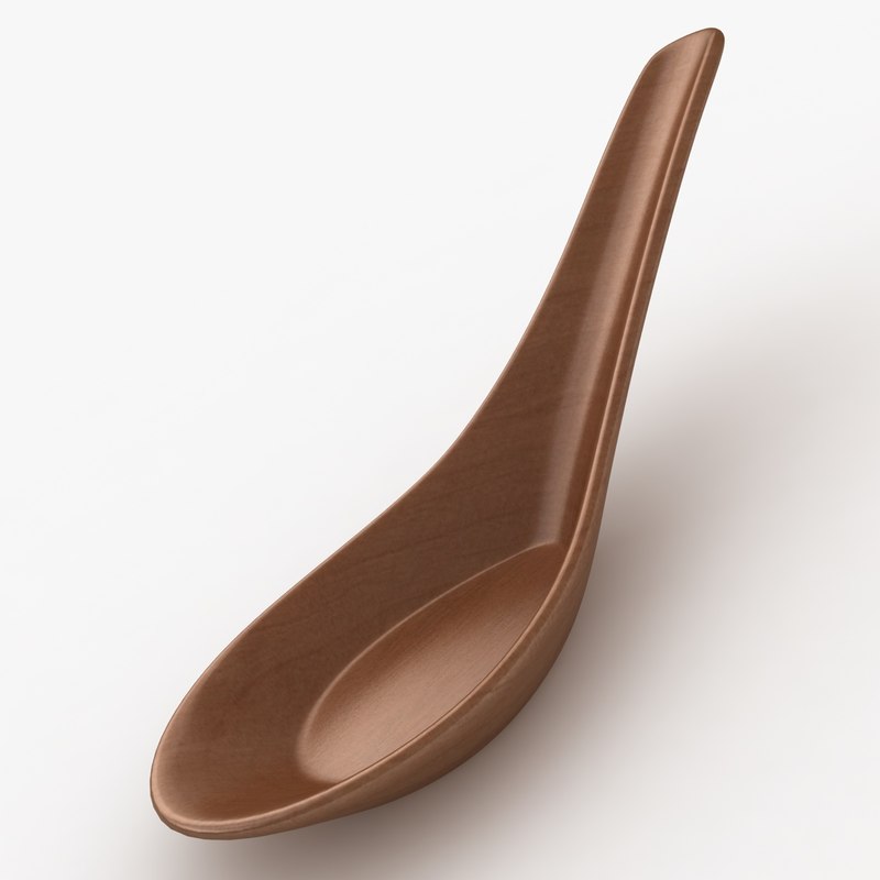 3d realistic chinese spoon model