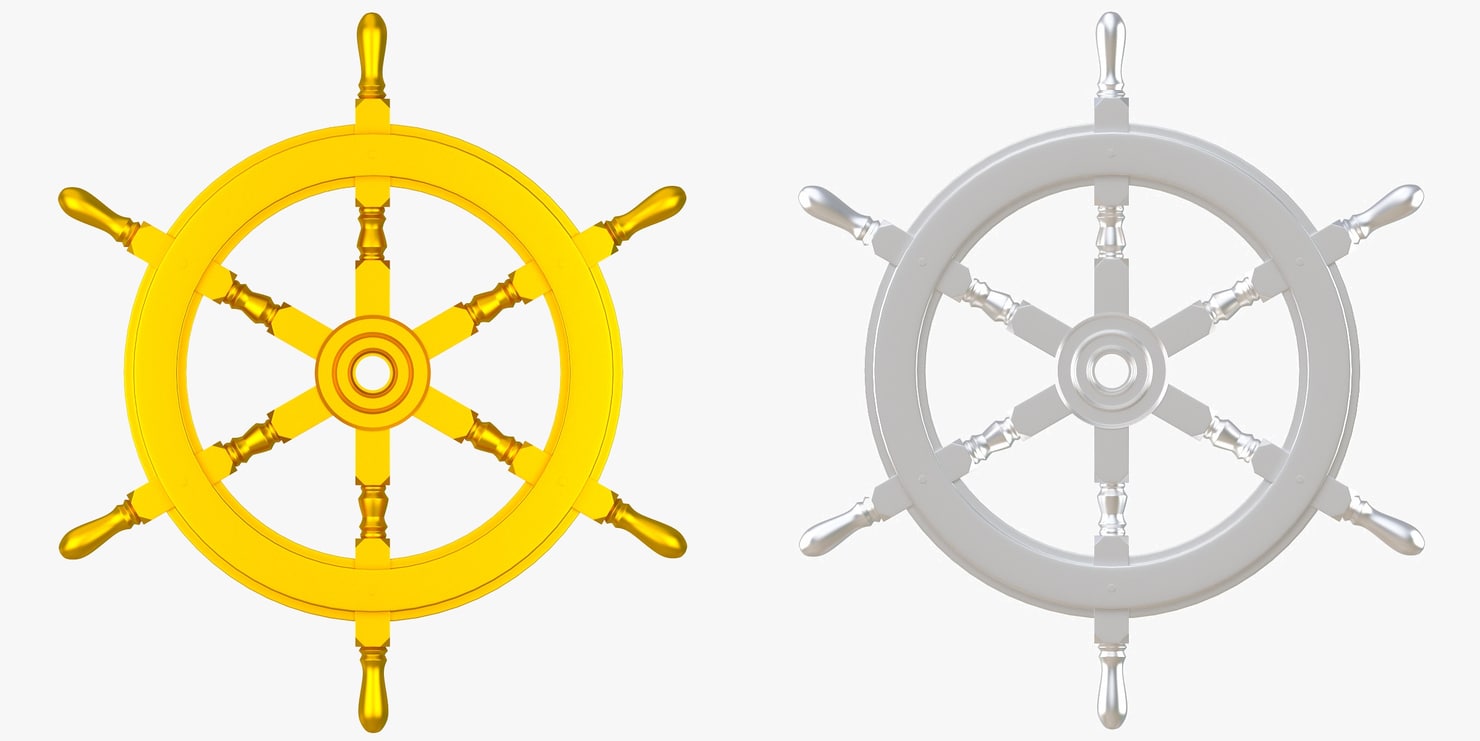 modelo 3d timón (oro) y timón (plata) - TurboSquid 1108637