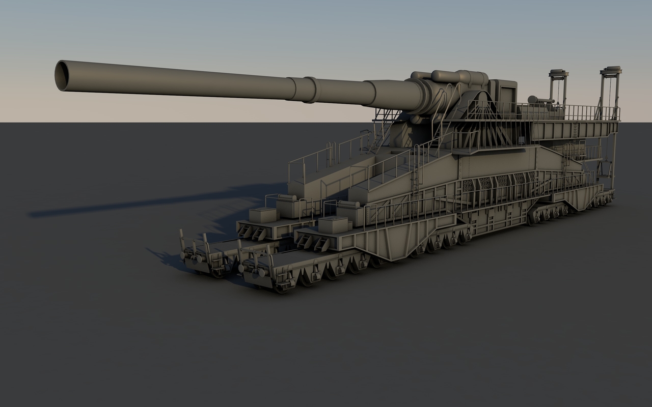 3d dora railway gun model