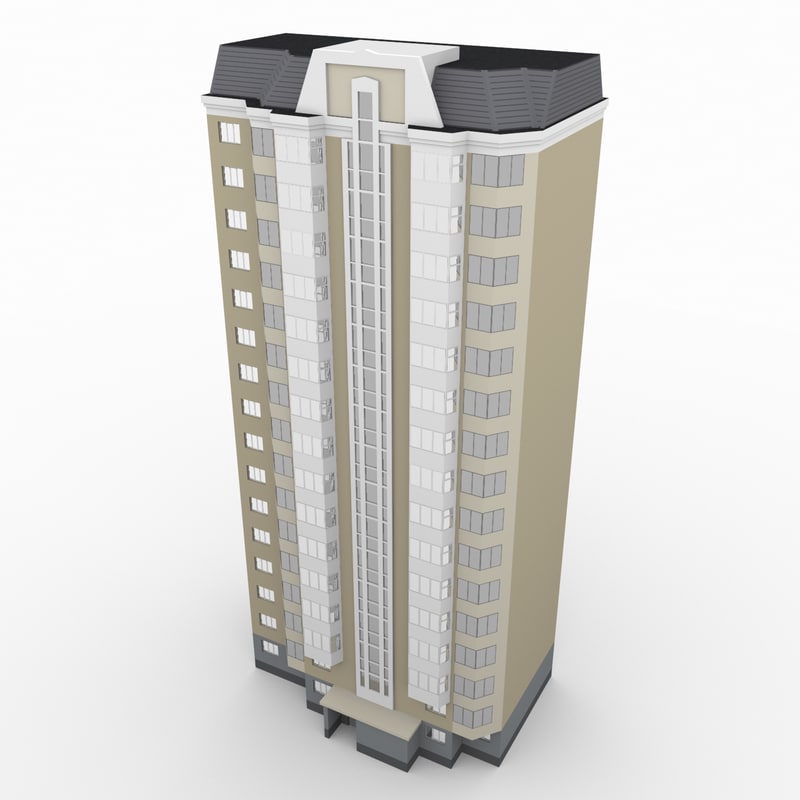 3d russian residential building model