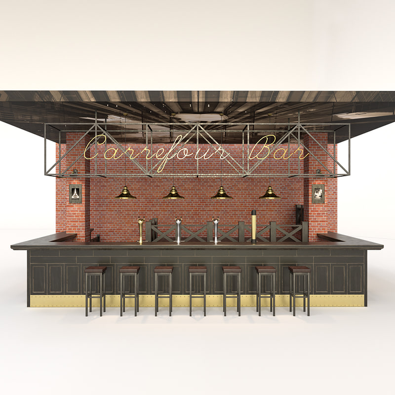 3d model bar scene