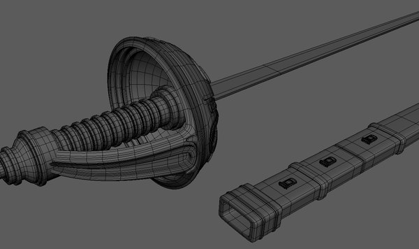 sword rapier cartoon 3d obj