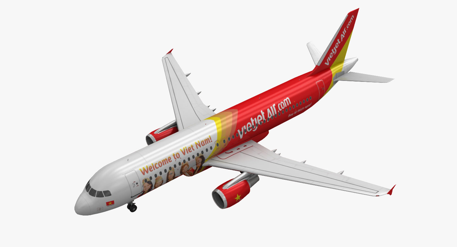 3d airbus a320 vietjet air model