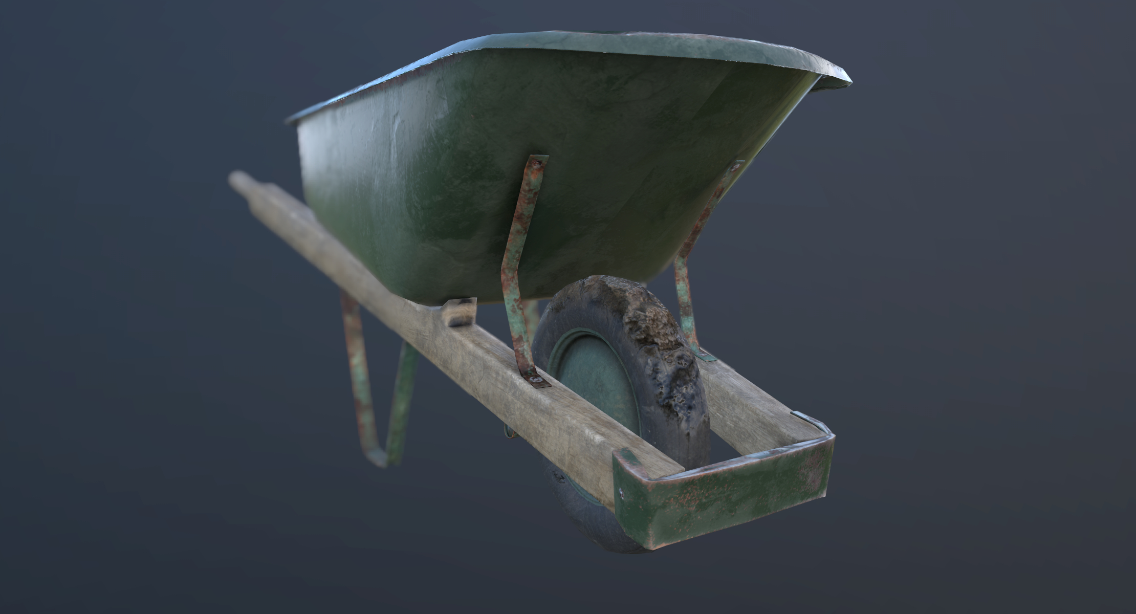 3d model pbr wheelbarrow