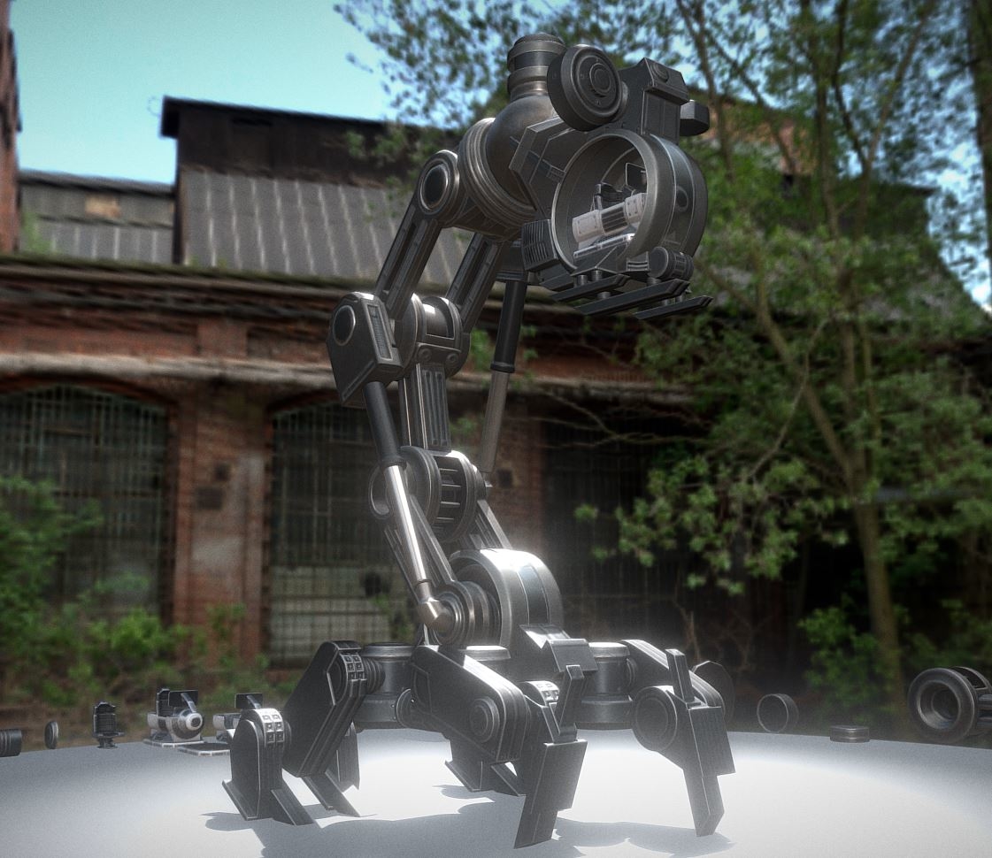 3d model walking mech neck basic